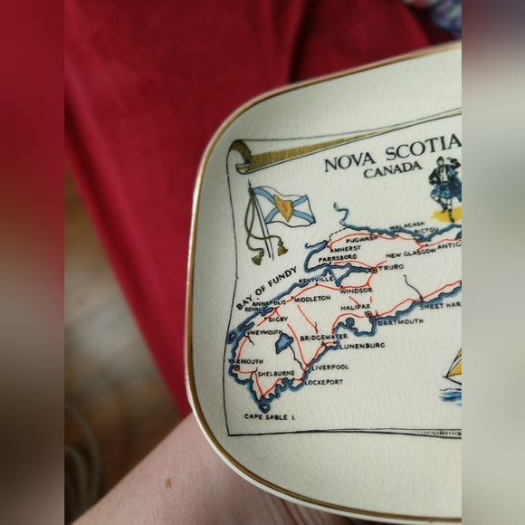 Accents | Vintage Nova Scotia Canada Map Dish Tray Lancaster Sandland ...
